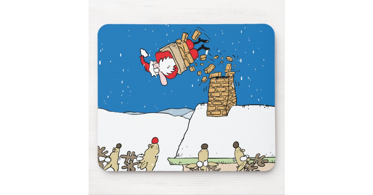 Santa Falling off the Roof Mouse Pad | Zazzle Santa Falling off the Roof Mouse Pad | Zazzle