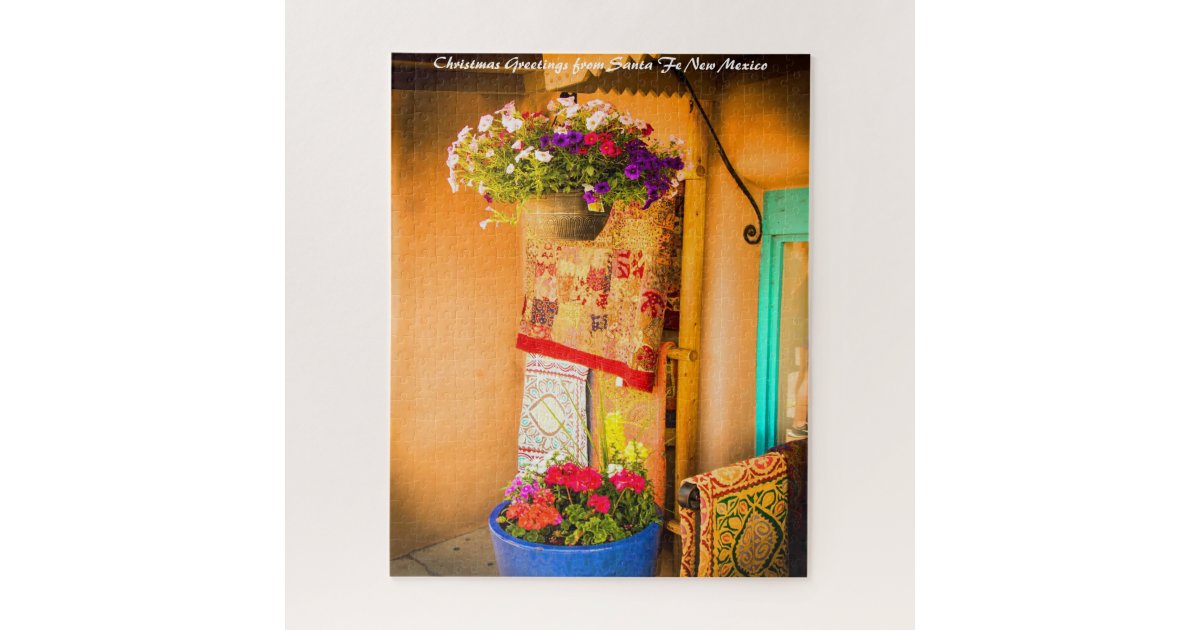Santa Fe New Mexico.Christmas Greetings Jigsaw Puzzle | Zazzle