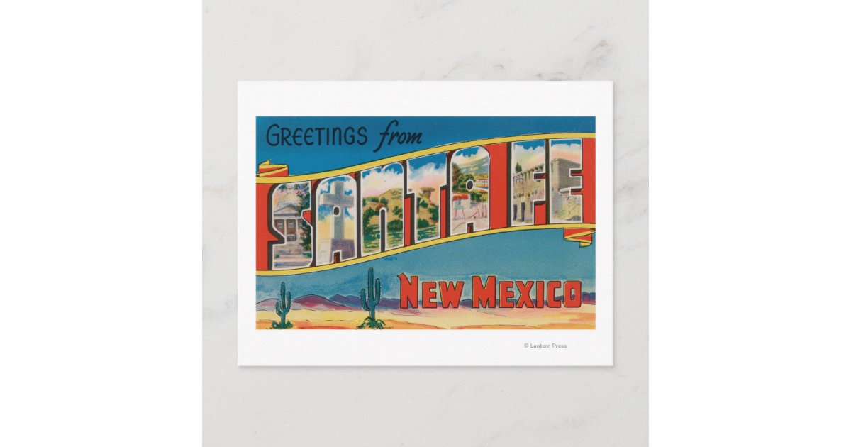 Santa Fe, New Mexico - Large Letter Scenes 2 Postcard | Zazzle