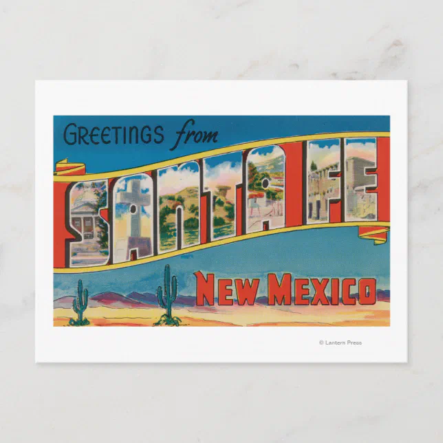 Santa Fe, New Mexico - Large Letter Scenes 2 Postcard | Zazzle