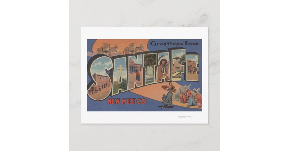 Santa Fe, New Mexico - Large Letter Scenes Postcard | Zazzle