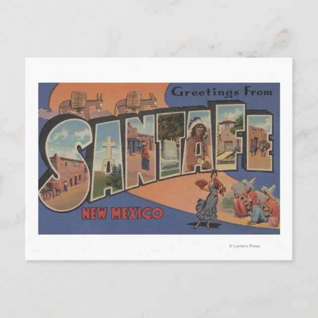 Santa Fe, New Mexico - Large Letter Scenes Postcard | Zazzle