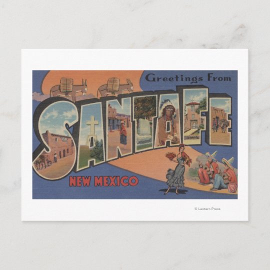 Santa Fe, New Mexico - Large Letter Scenes Postcard | Zazzle.com