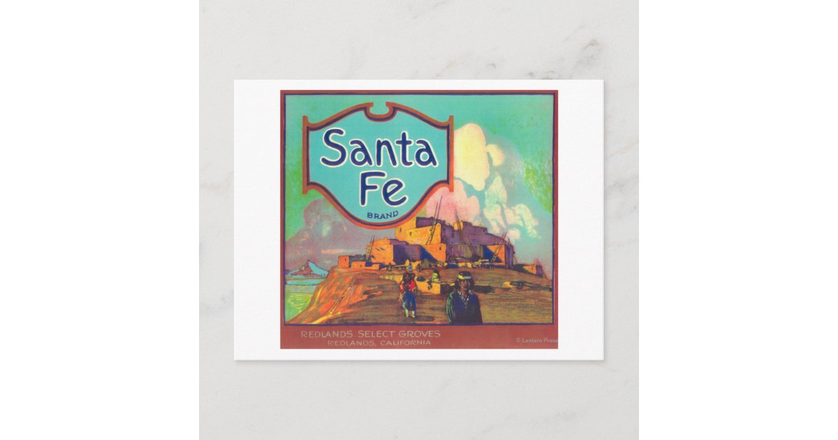 Santa Fe Orange LabelRedlands, CA Postcard | Zazzle