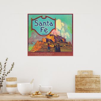 Santa Fe Orange LabelRedlands, CA Poster | Zazzle