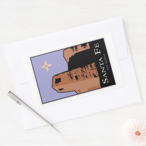 Santa Fe Rectangular Sticker | Zazzle