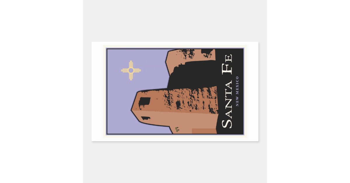 Santa Fe Rectangular Sticker | Zazzle