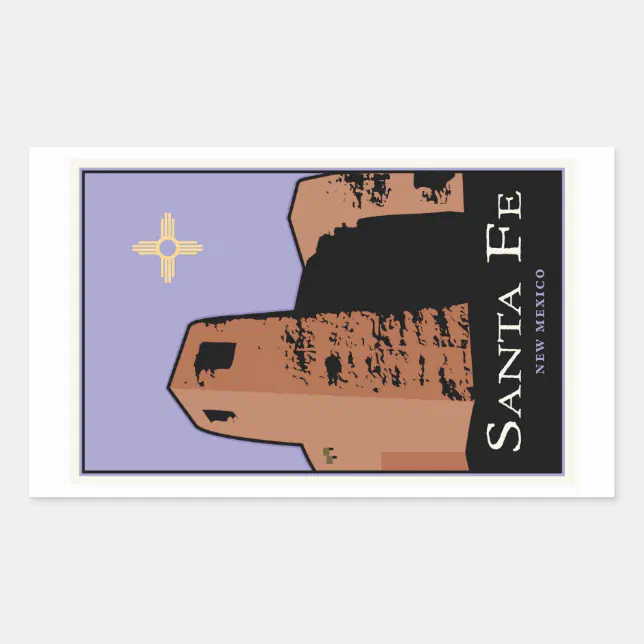 Santa Fe Rectangular Sticker | Zazzle