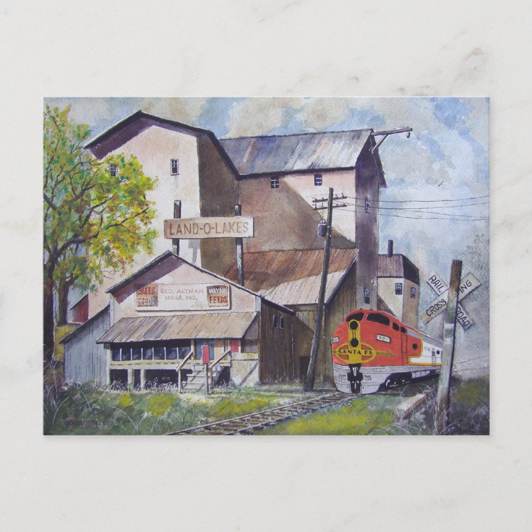 Santa Fe Train Depot-postcard Postcard | Zazzle