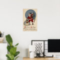 Santa Filling Stocking to the Brim Poster | Zazzle