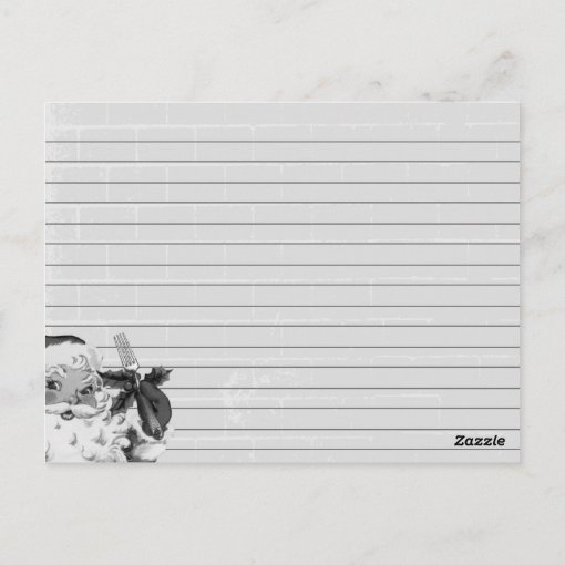 Santa fork cooking baking recipe card | Zazzle
