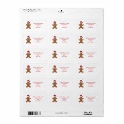 Santa Gingerbread man Christmas label | Zazzle