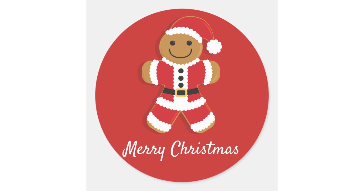Santa Gingerbread Man | Sticker | Zazzle