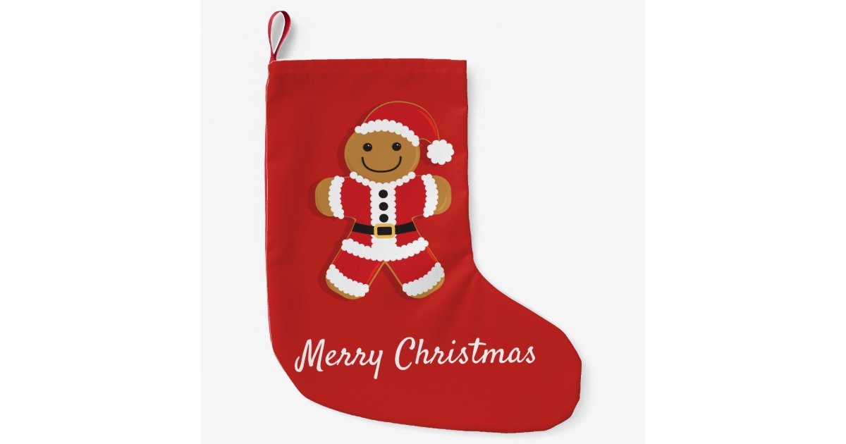 Santa Gingerbread Man | Stocking | Zazzle