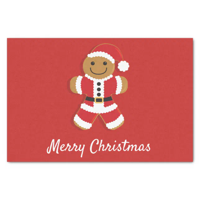 Santa Gingerbread Man | Tissue Paper | Zazzle