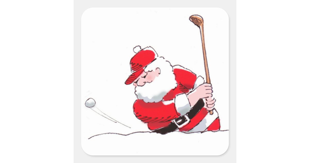 Santa Golf sticker | Zazzle