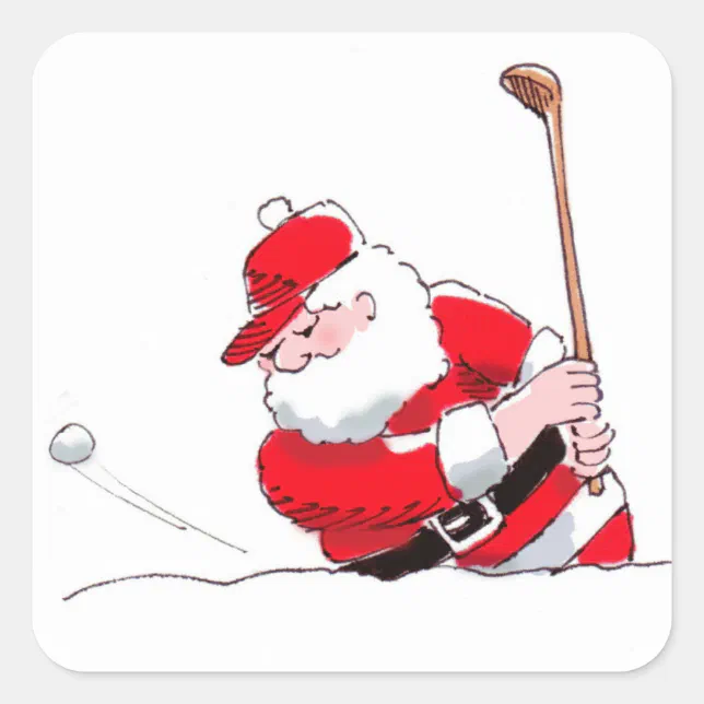 Santa Golf sticker | Zazzle