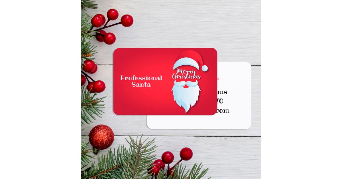 Santa Greetings Business Card | Zazzle