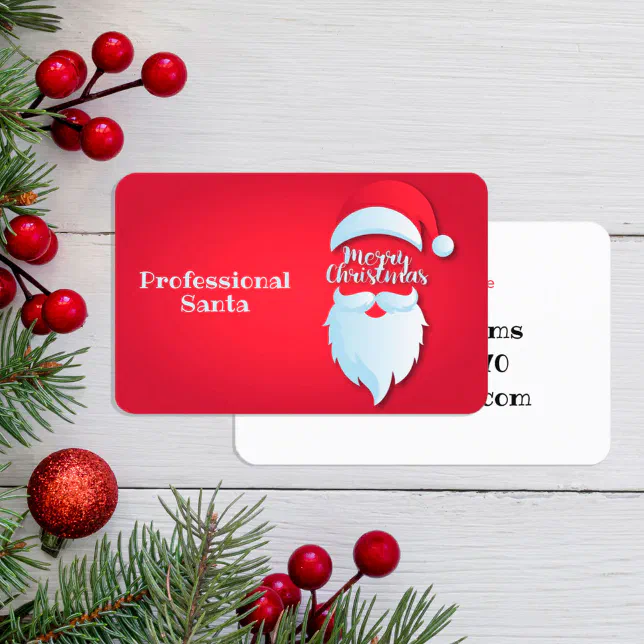 Santa Greetings Business Card | Zazzle