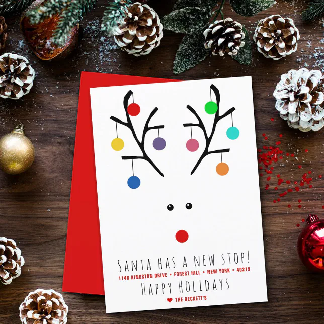 Santa Has A New Stop! Modern Moving Holiday | Zazzle