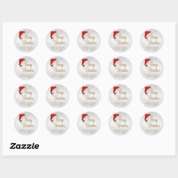 Santa Hat and Snowflake Christmas Stickers | Zazzle