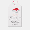 Santa Hat Baby Shower Thank You Gift Tags | Zazzle
