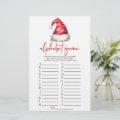 Santa Hat Christmas Alphabet Baby Shower Game Stationery | Zazzle