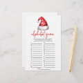 Santa Hat Christmas Alphabet Baby Shower Game Stationery | Zazzle