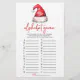 Santa Hat Christmas Alphabet Baby Shower Game Stationery | Zazzle