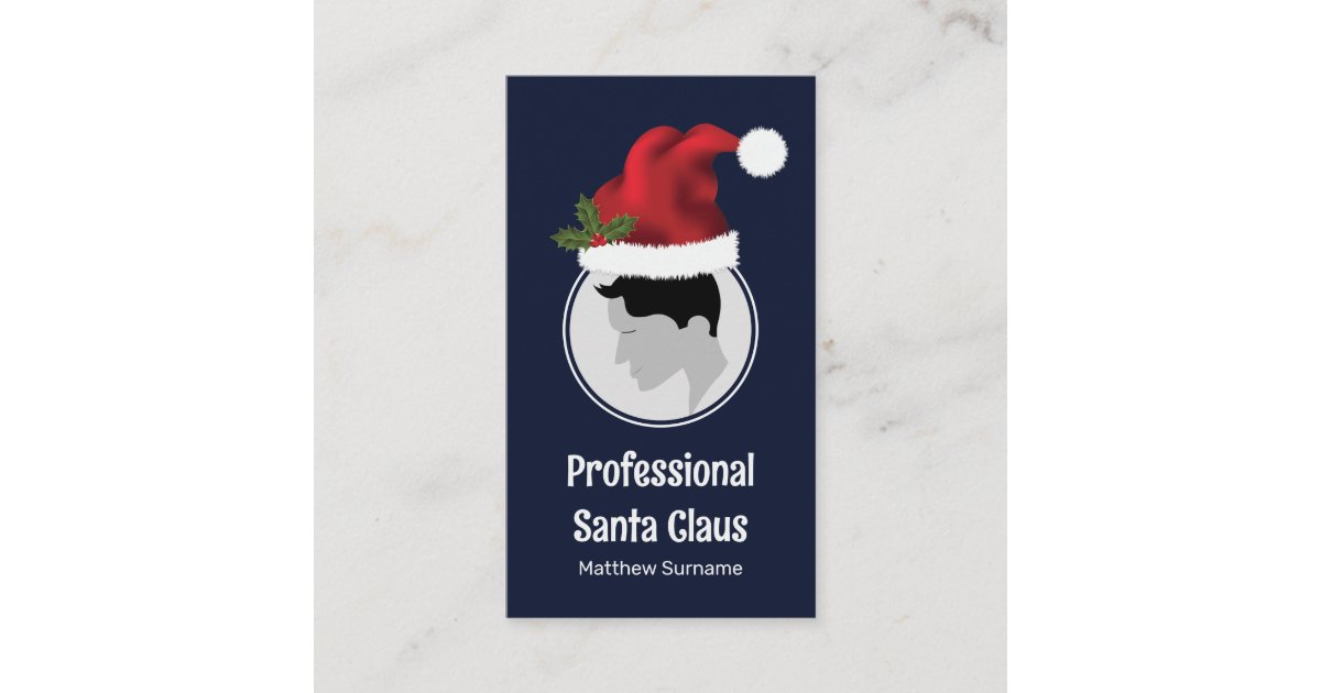 Santa Hat Custom Photo Template Professional Santa Business Card | Zazzle