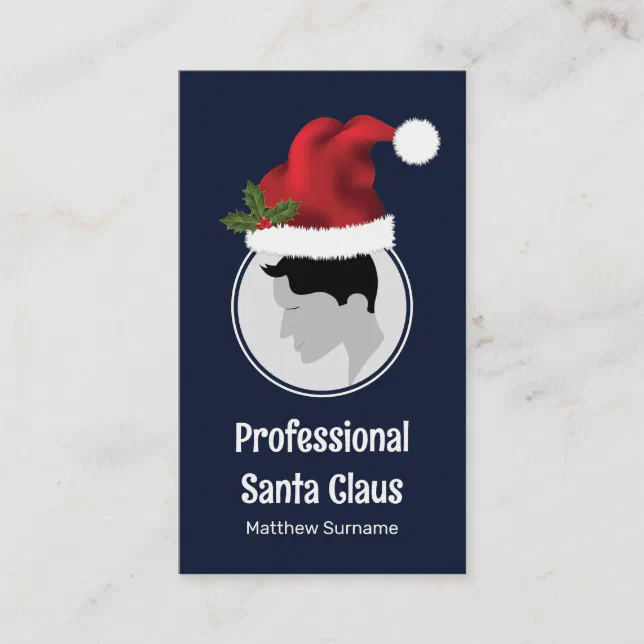 Santa Hat Custom Photo Template Professional Santa Business Card | Zazzle