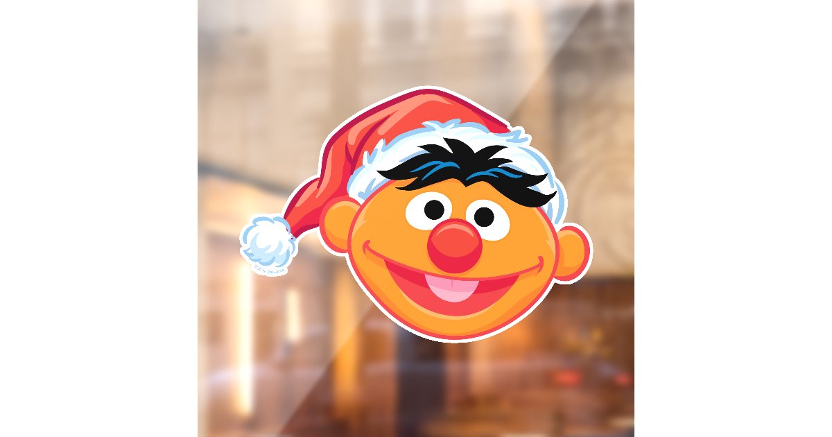 Santa Hat Ernie Window Cling | Zazzle