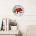 Santa Hat Festive Christmas Wall Clock | Zazzle