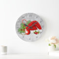 Santa Hat Festive Christmas Wall Clock | Zazzle