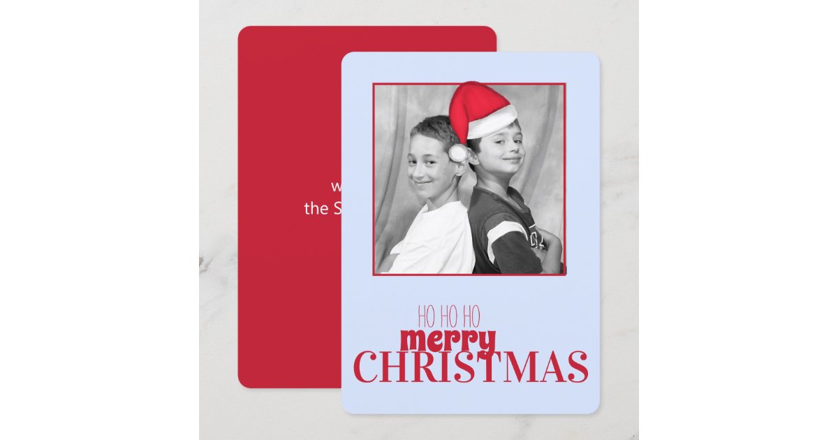 Santa Hat (movable) Photo Card | Zazzle