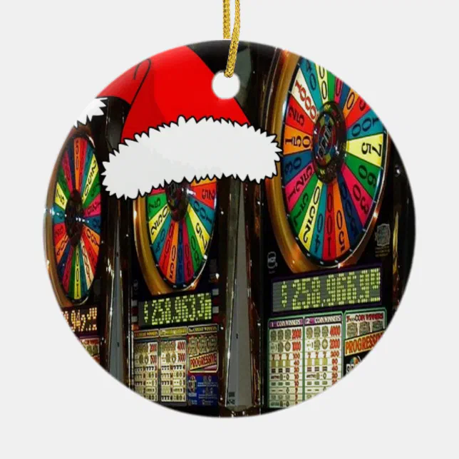 Santa Hat Slot Machines Ceramic Ornament | Zazzle