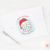 Santa Hat Volleyball Merry Christmas Classic Round Sticker | Zazzle
