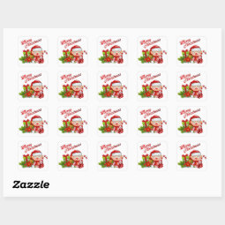 Santa Helper Square Stickers, Glossy Square Sticker | Zazzle