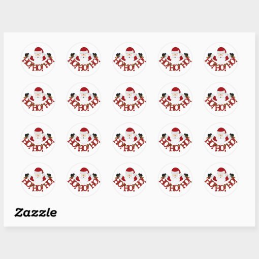 santa Ho Ho Ho Classic Round Sticker | Zazzle
