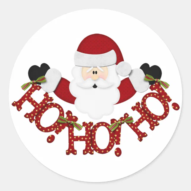 santa Ho Ho Ho Classic Round Sticker | Zazzle