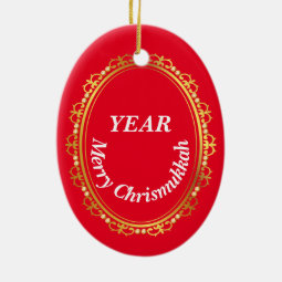 Santa Holding Menorah Chrismukkah Ornament | Zazzle