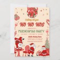 Santa Hos Funny Adult Friendsmas Christmas Party Invitation | Zazzle