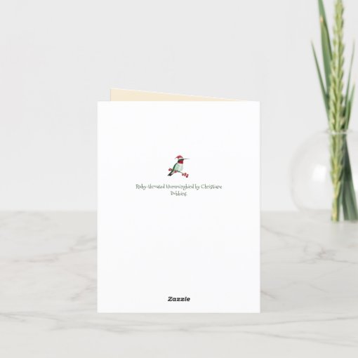 Santa Hummingbird Holiday Card | Zazzle