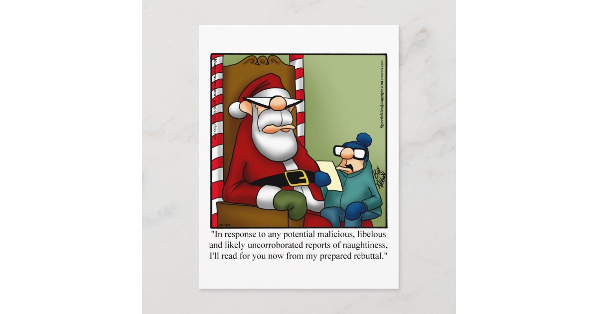 Santa Humor Christmas Postcard | Zazzle