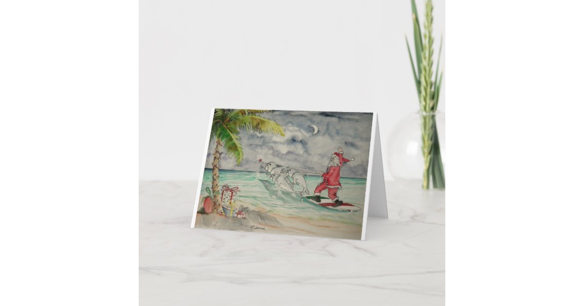 Santa in the Caribbean Holiday Card | Zazzle