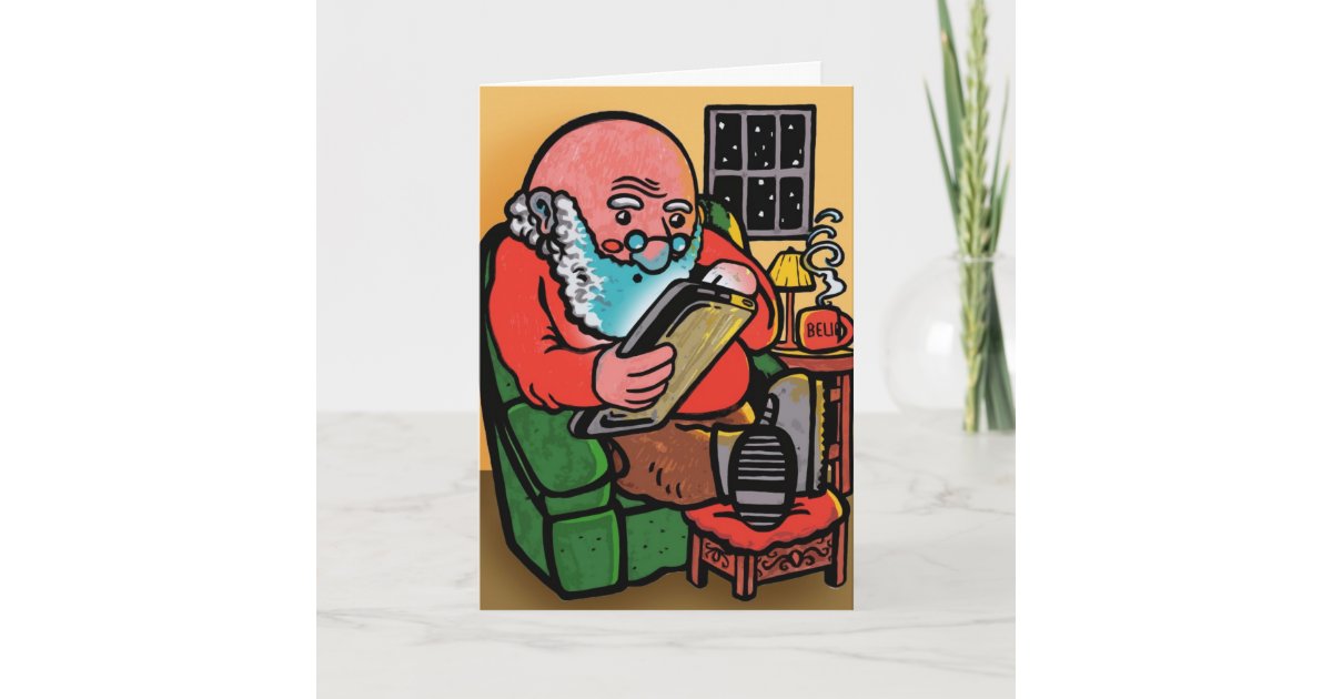 Santa Ipad Christmas Card | Zazzle