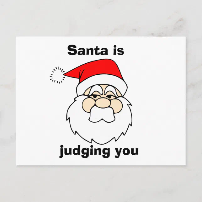 Santa is judging you holiday postcard | Zazzle