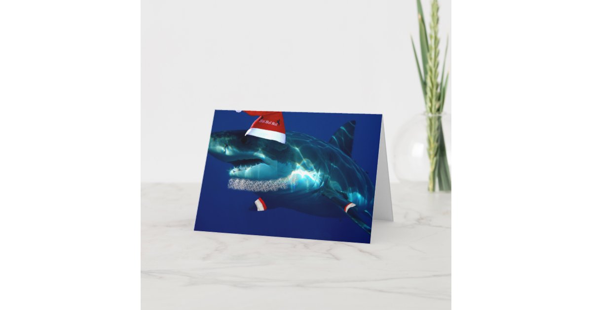 Santa Jaws Holiday Card | Zazzle
