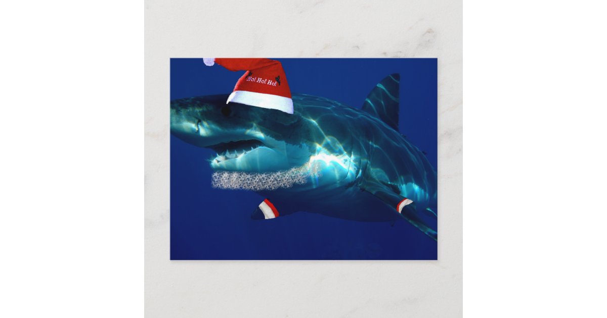 Santa Jaws Holiday Postcard | Zazzle