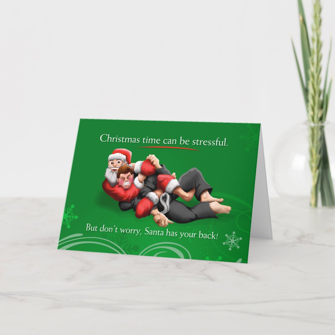 Santa Jiu Jitsu Choke - Christmas Card | Zazzle